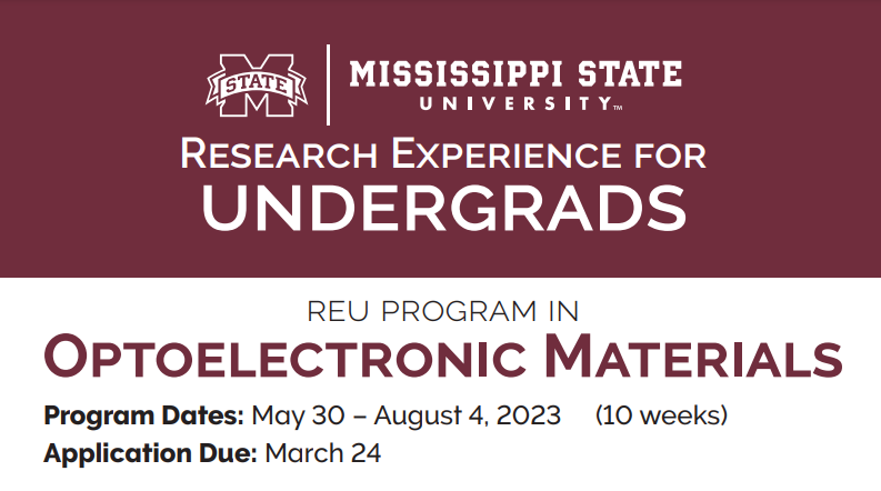 REU Program in Optoelectronic Materials - Mississippi State University ...
